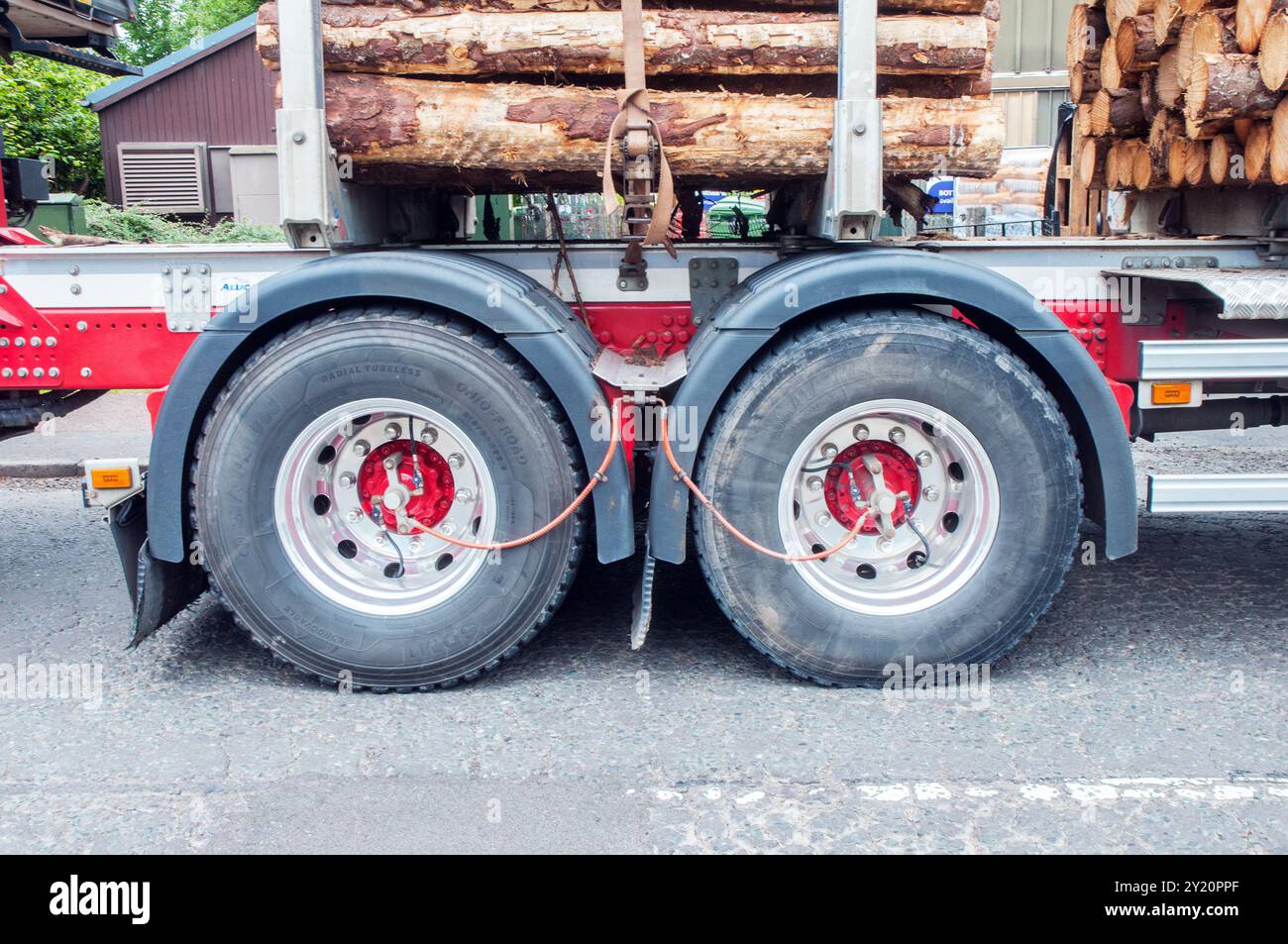 Automatic tyre tire pressure control inflation system on the twin axle ...