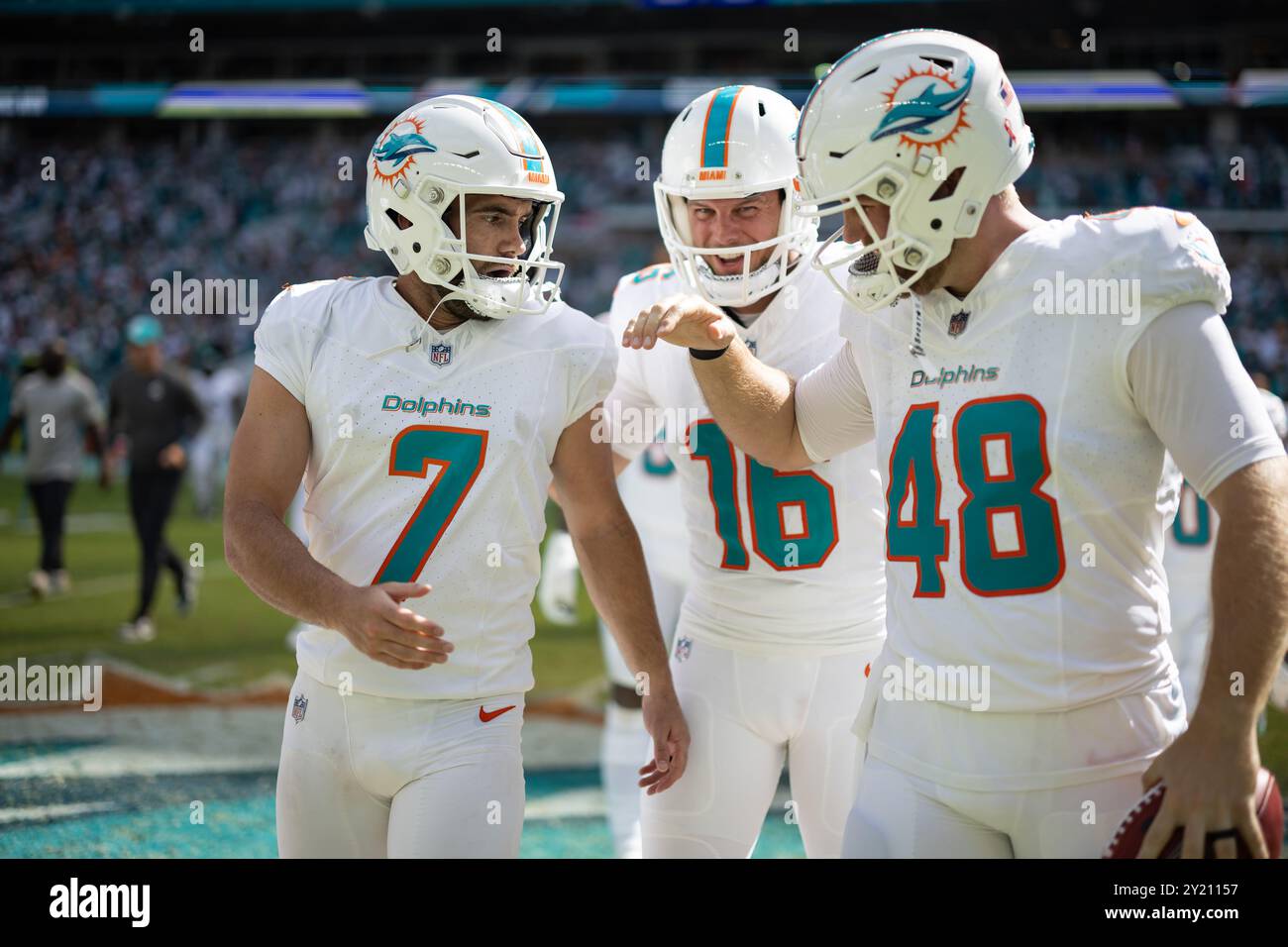 Miami Gardens, FL ; Jason Sanders #7, Jake Bailey #16, Blake Ferguson ...