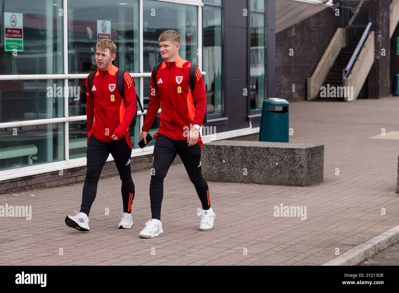CARDIFF, UK. 08th Sep, 2024. Wales' Ollie Cooper and Wales' Jordan ...