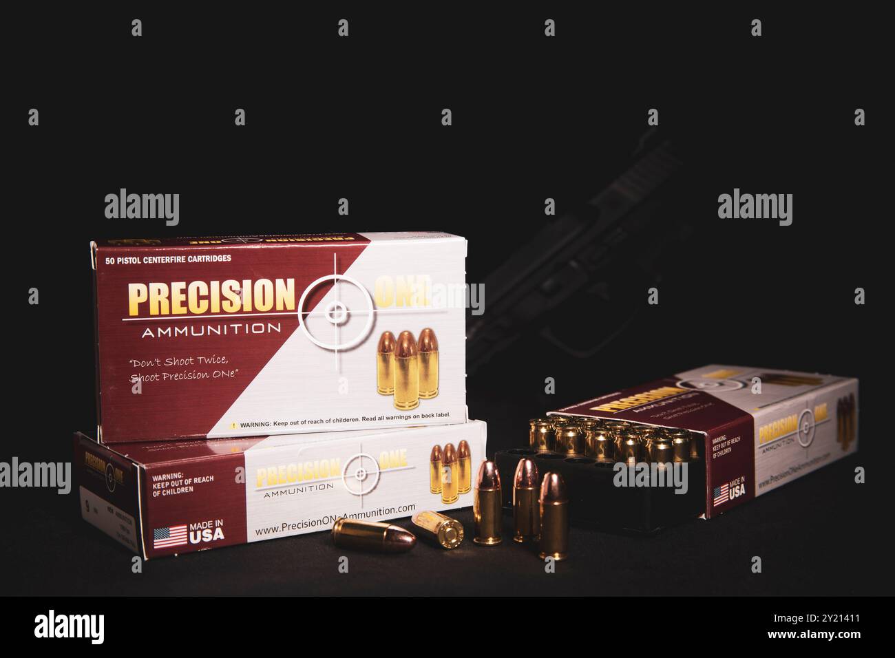 Precision One 9mm Ammunition Stock Photo - Alamy