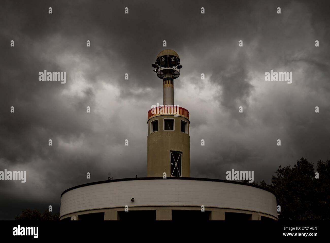 A Lighthouse tower as part of the Espanya Industrial park (Parc de l ...