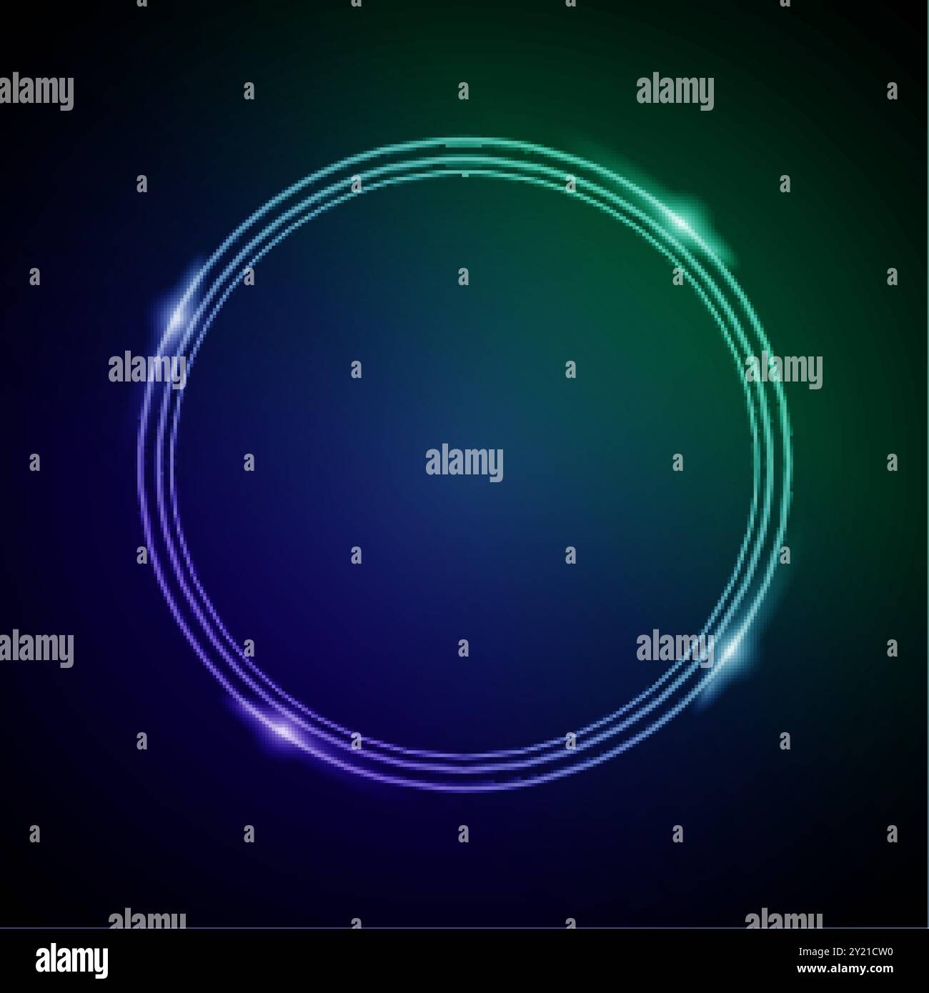 Neon Frame with Glow, and Sparkles. Electronic Luminous Circles Frame ...