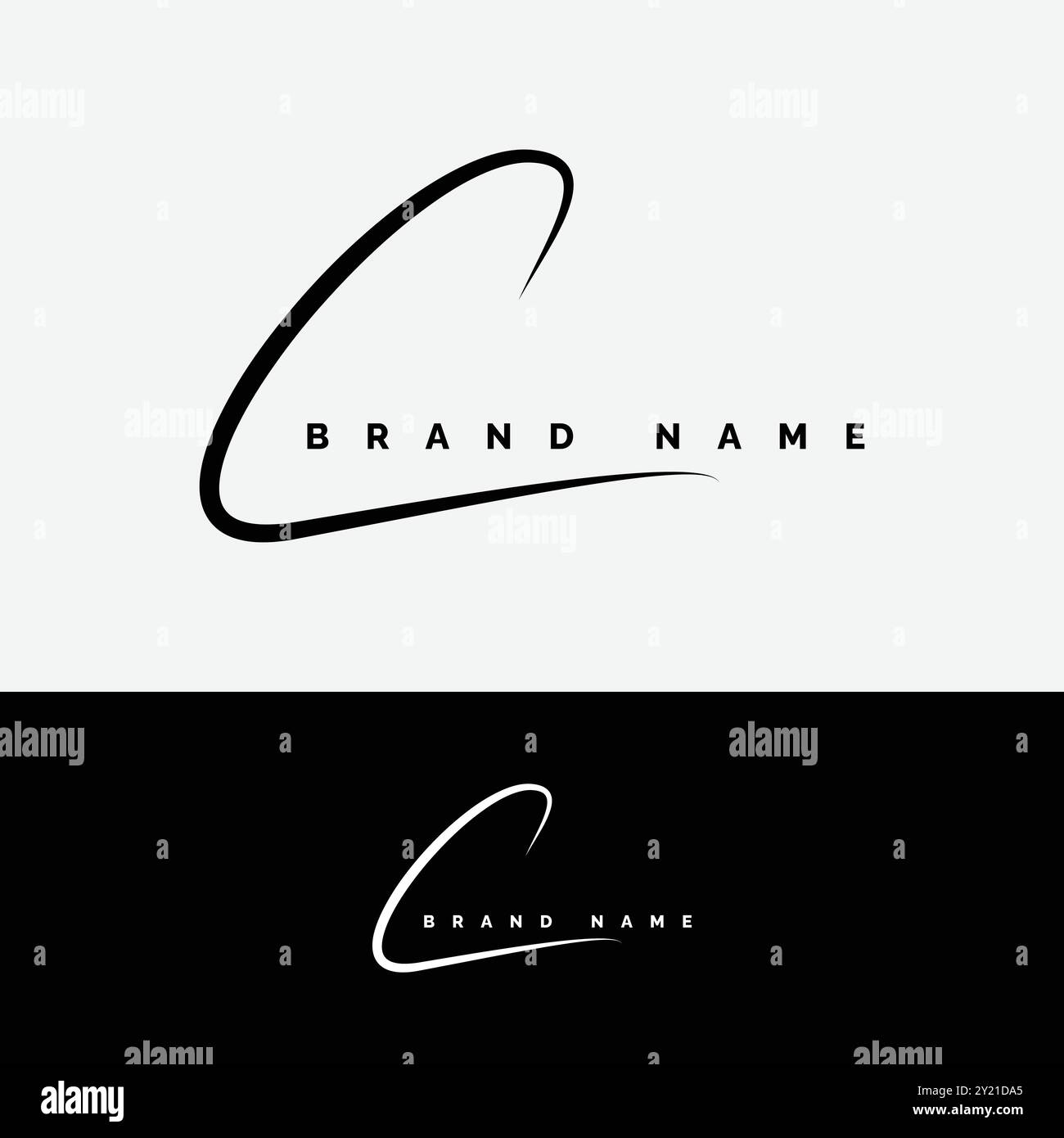 Letter C Signature Logo - Initial Alphabet for C - Handwritten C Logo ...