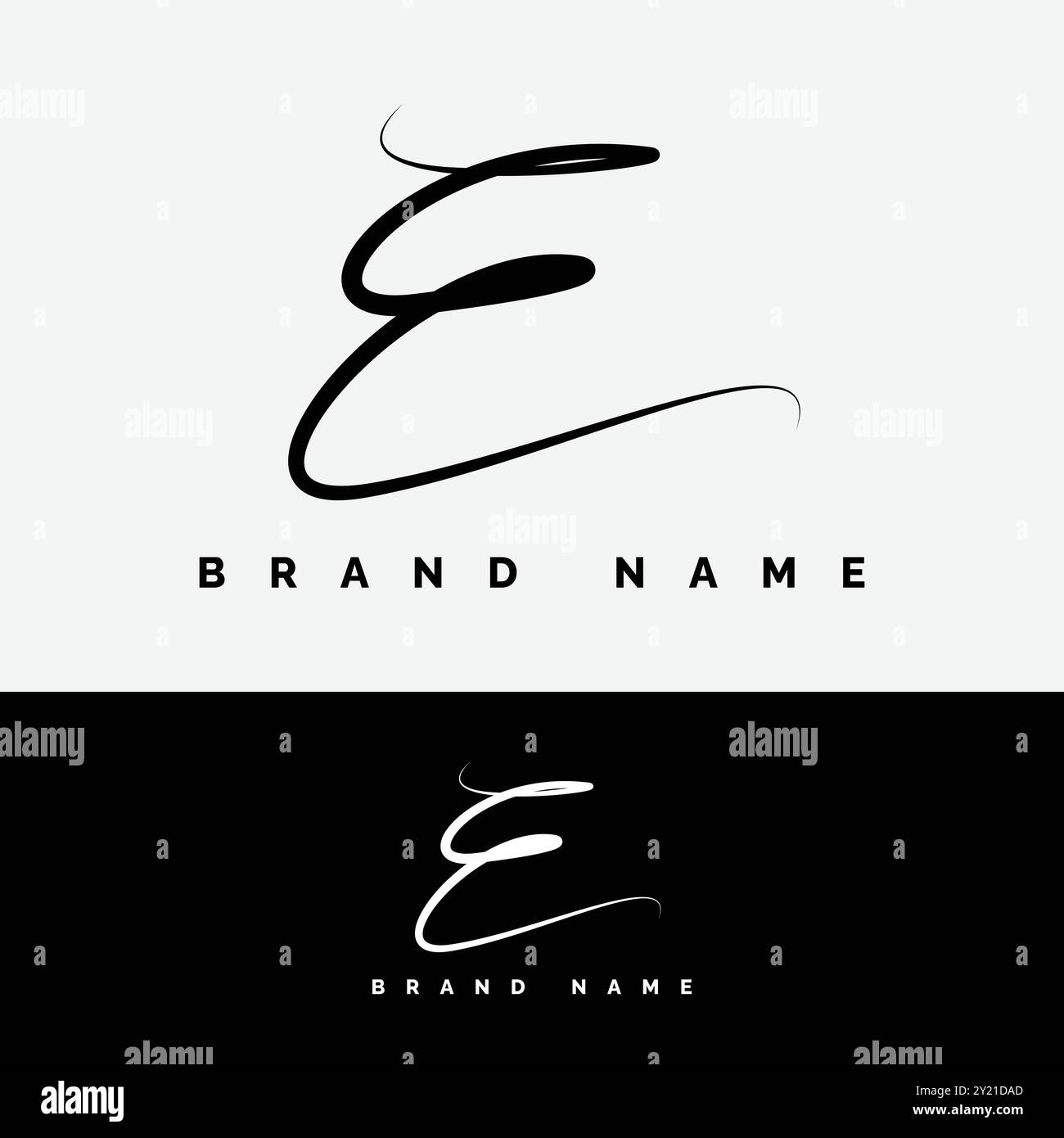 Letter E Signature Logo - Initial Alphabet for E - Handwritten E Logo ...
