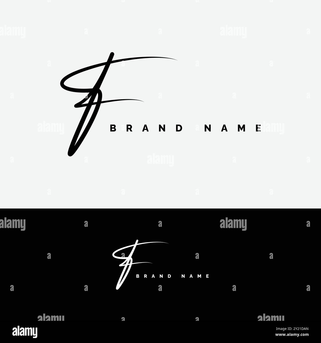 Letter F Signature Logo - Initial Alphabet for F - Handwritten F Logo ...