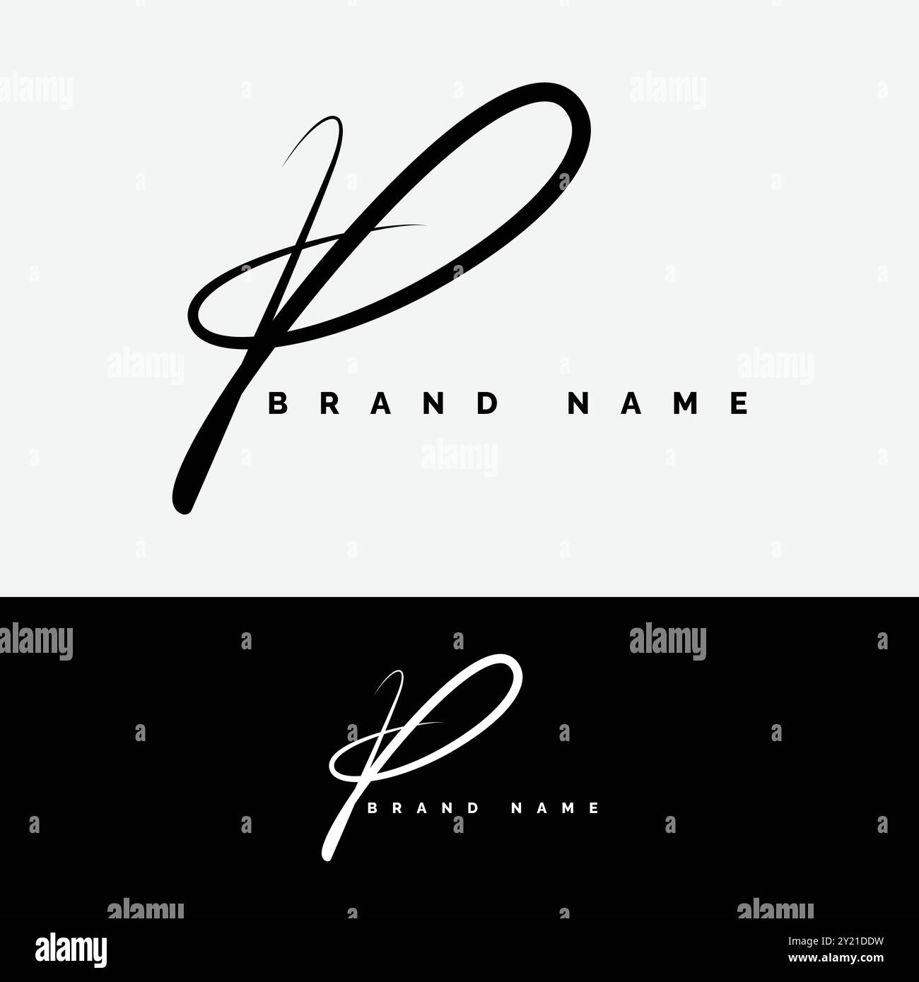 Letter P Signature Logo - Initial Alphabet for P - Handwritten P Logo ...