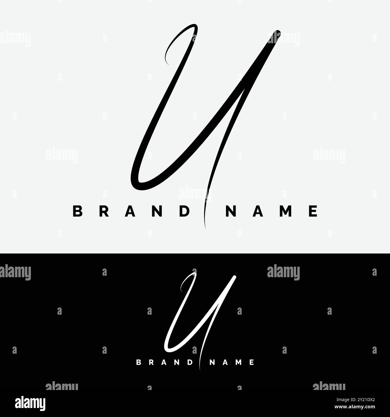 Letter U Signature Logo - Initial Alphabet for U - Handwritten U Logo ...