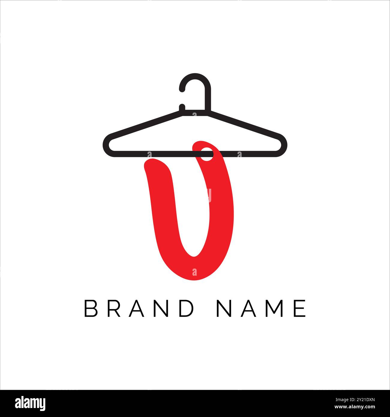 Letter U fashion logo, Hanging letter U vector Icon, boutique logo ...