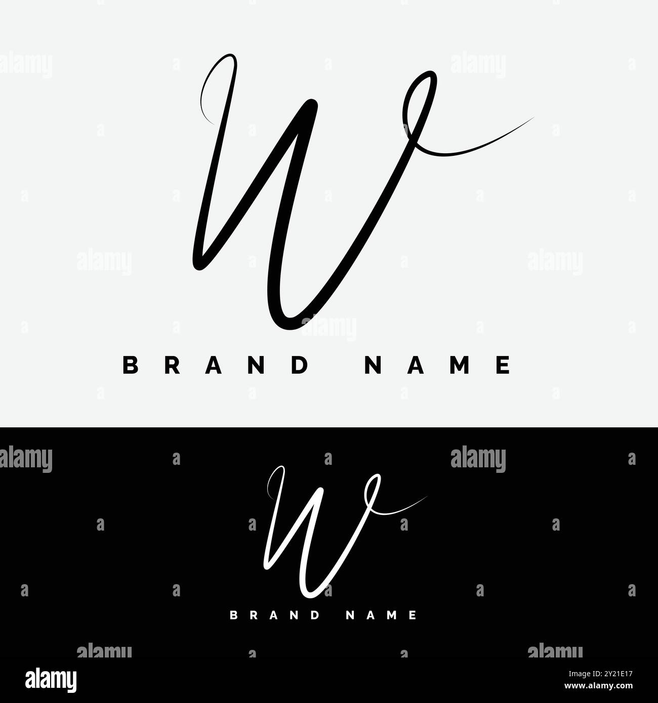 Letter W Signature Logo - Initial Alphabet for W - Handwritten W Logo ...