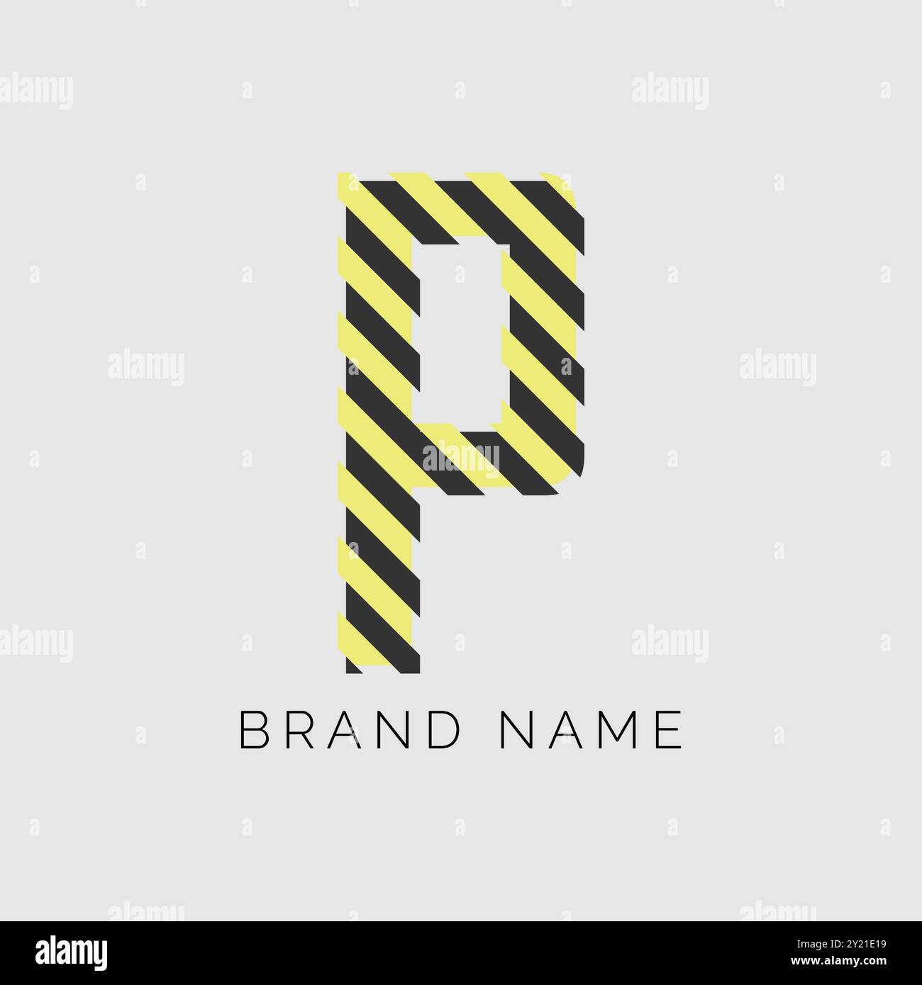 letter P logo, divider color design. Alphabet P for energy labels, rock ...