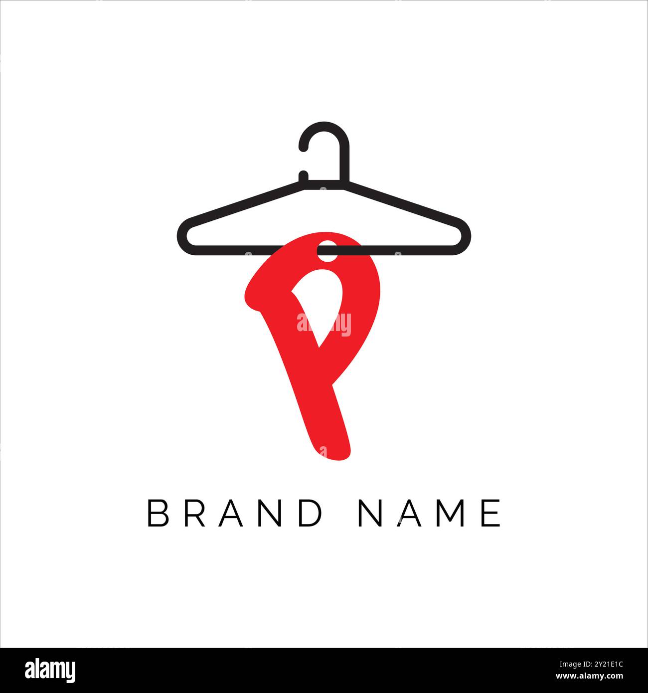 Letter P fashion logo, Hanging letter P vector Icon, boutique logo ...