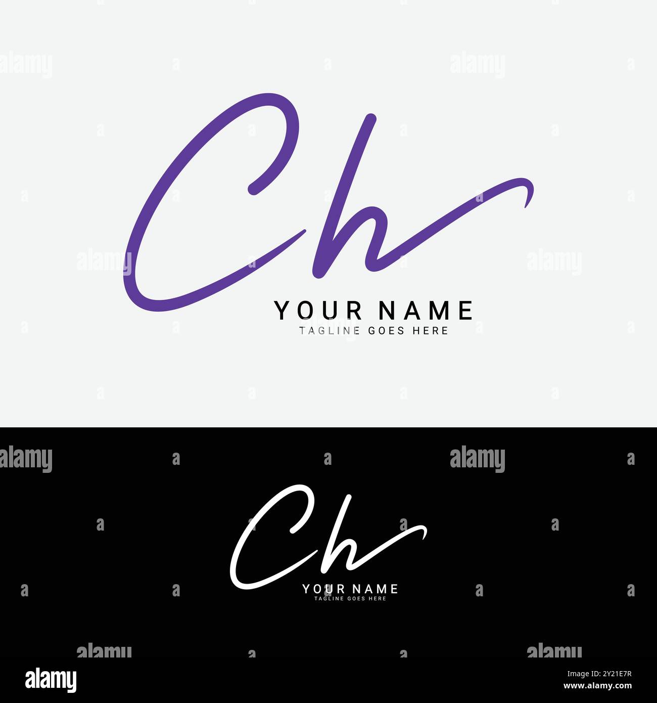 C, H, CH Initial letter logo. Alphabet CH Handwritten Signature logo ...