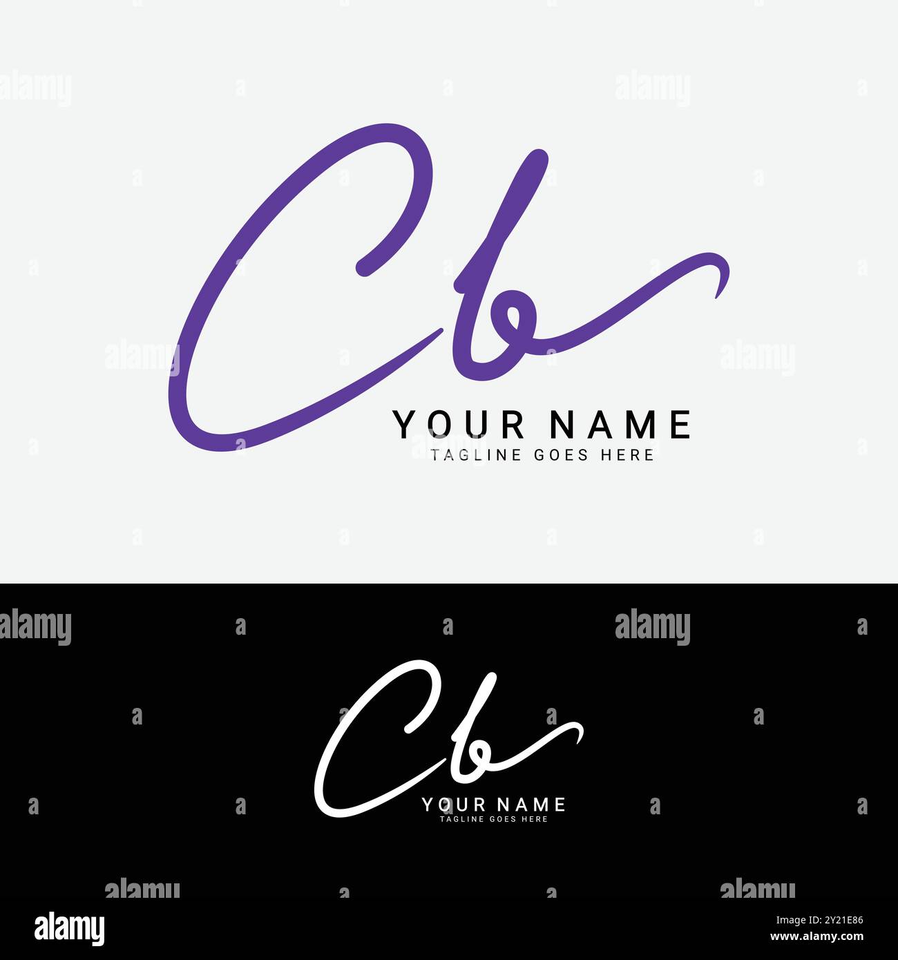 C, B, CB Initial letter logo. Alphabet CB Handwritten Signature logo ...