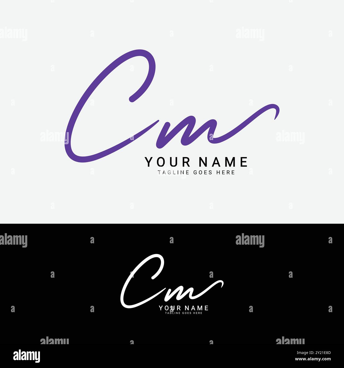 C, M, CM Initial letter logo. Alphabet CM Handwritten Signature logo ...