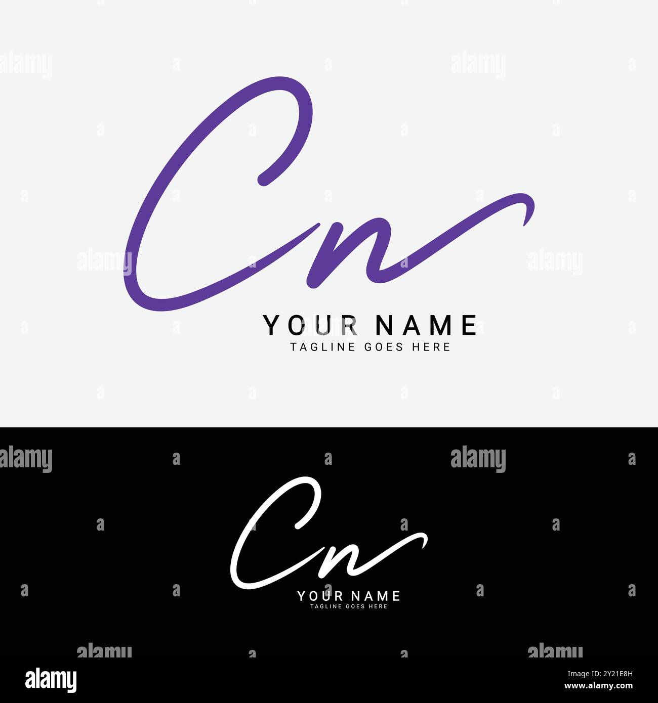 C, N, CN Initial letter logo. Alphabet CN Handwritten Signature logo ...