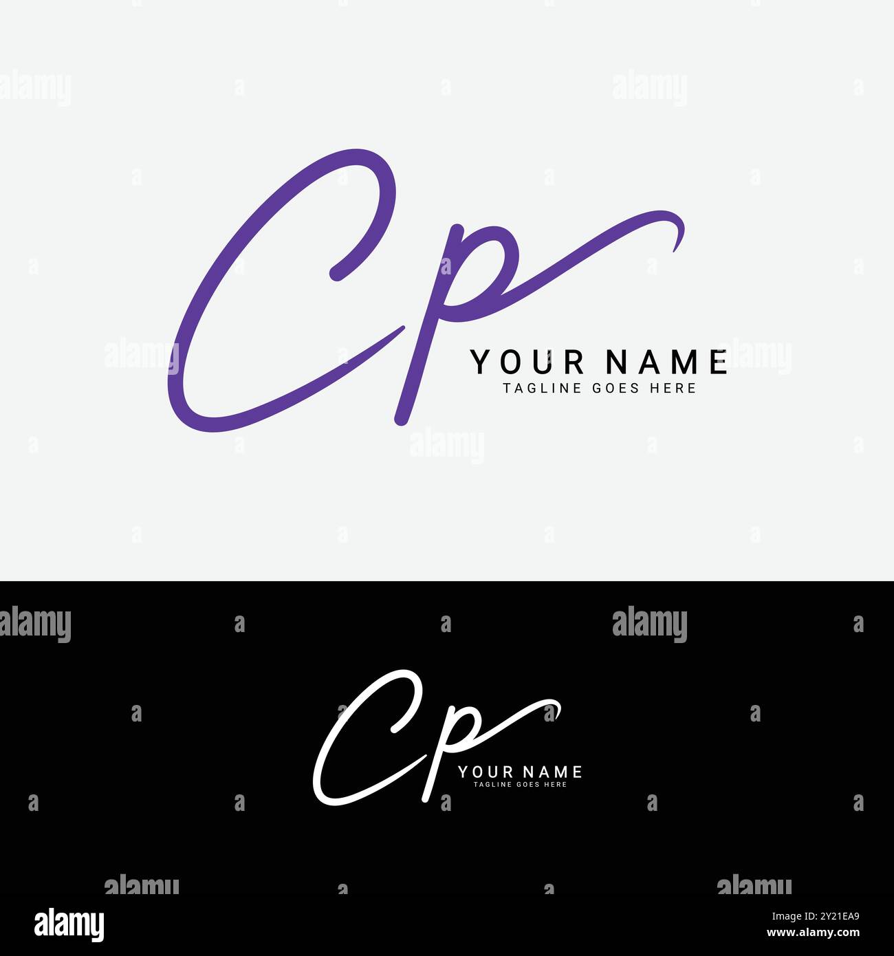 C, P, CP Initial letter logo. Alphabet CP Handwritten Signature logo ...