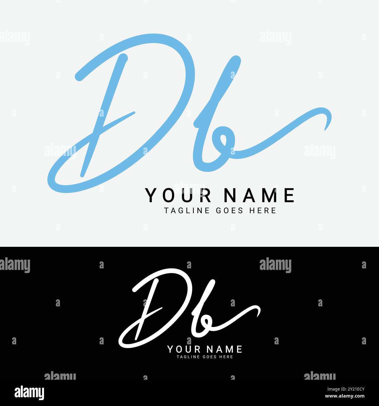 D, B, DB Initial letter logo. Alphabet DB Handwritten Signature logo Stock Vector Image & Art ...