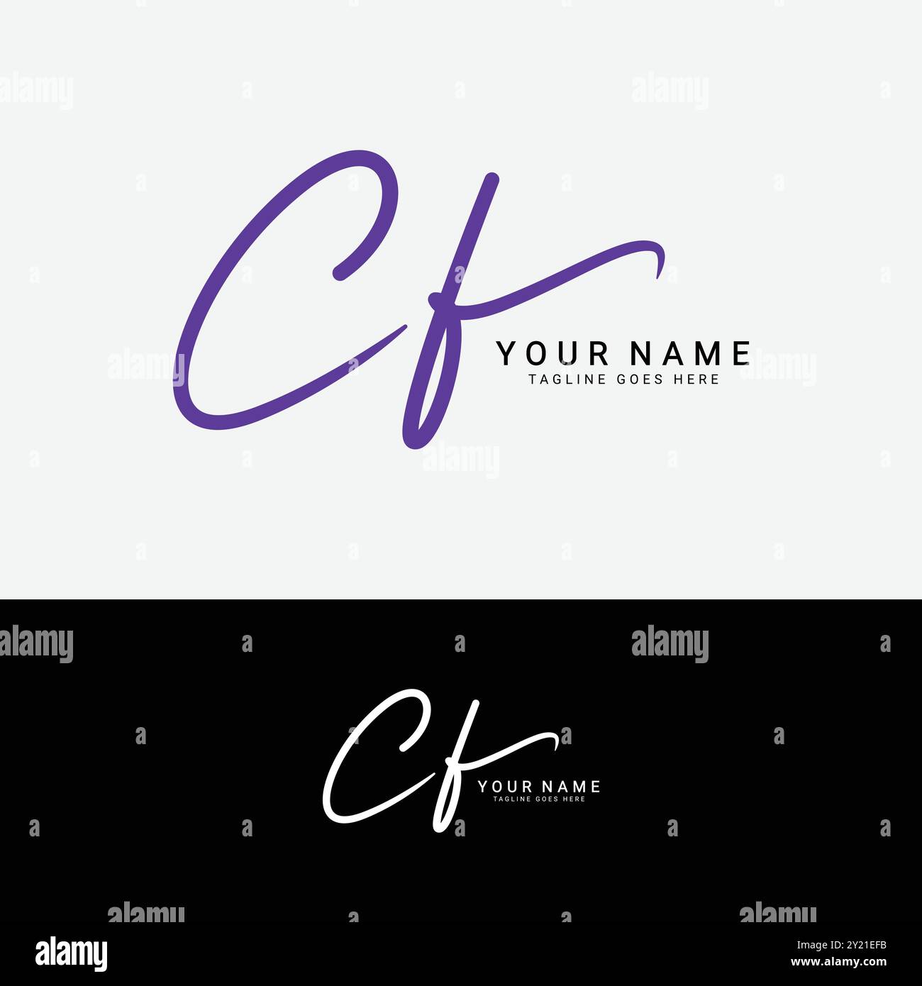 C, F, CF Initial letter logo. Alphabet CF Handwritten Signature logo Stock Vector Image & Art ...