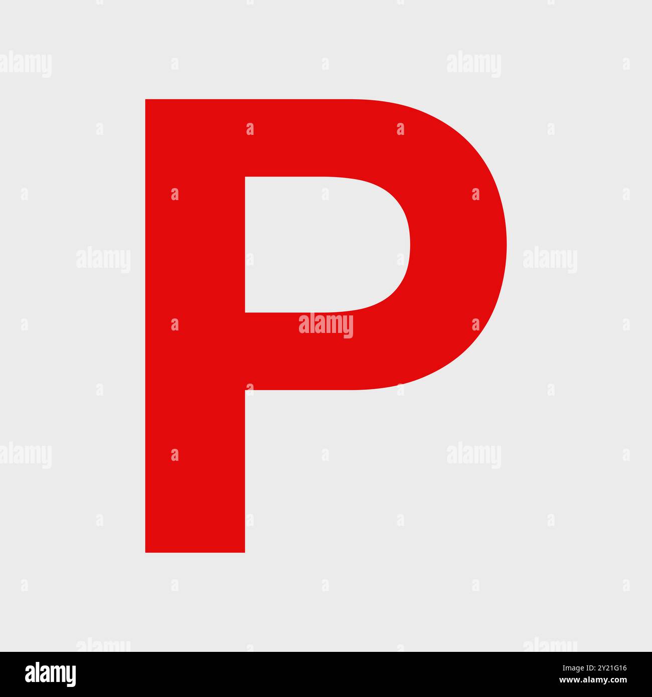 Red And White P Plate Provisional Two Driver Sign Used In Australia And The Usa For New Drivers