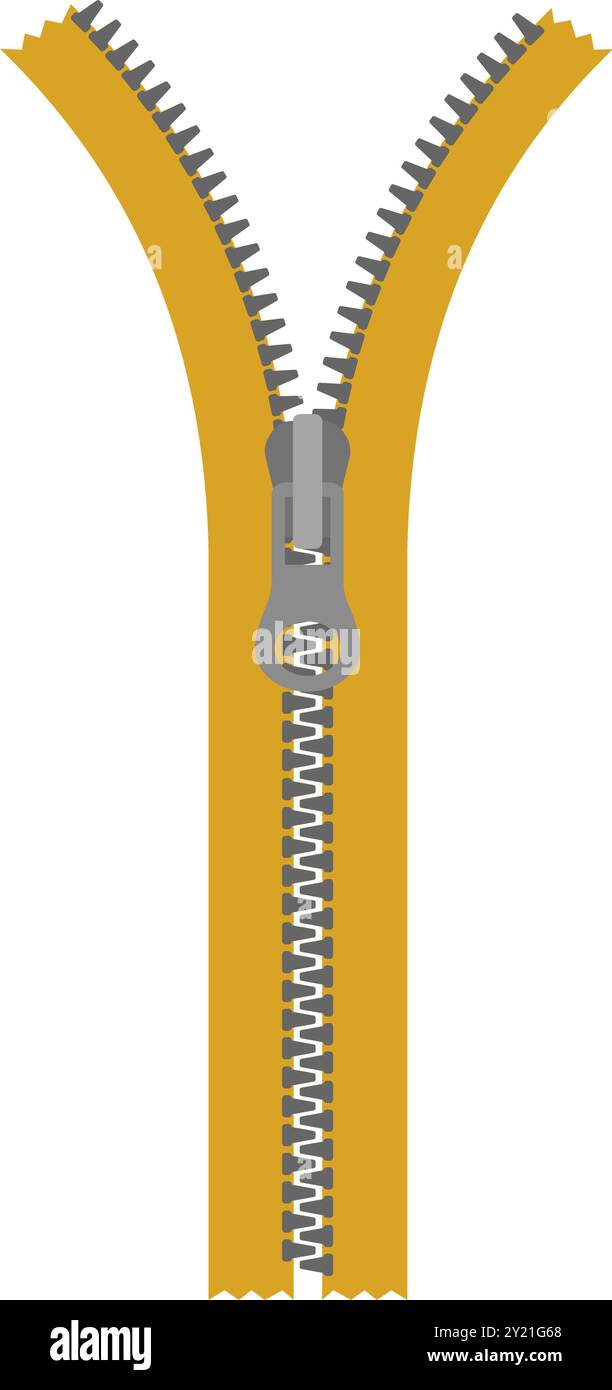 Realistic straight zipper being unzipped and half open attached to some fabric vector Stock ...