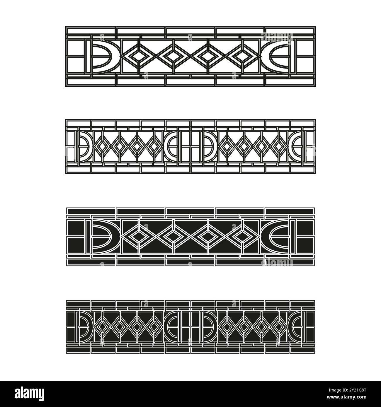 Geometric border pattern. Ornamental line design. Decorative railing ...