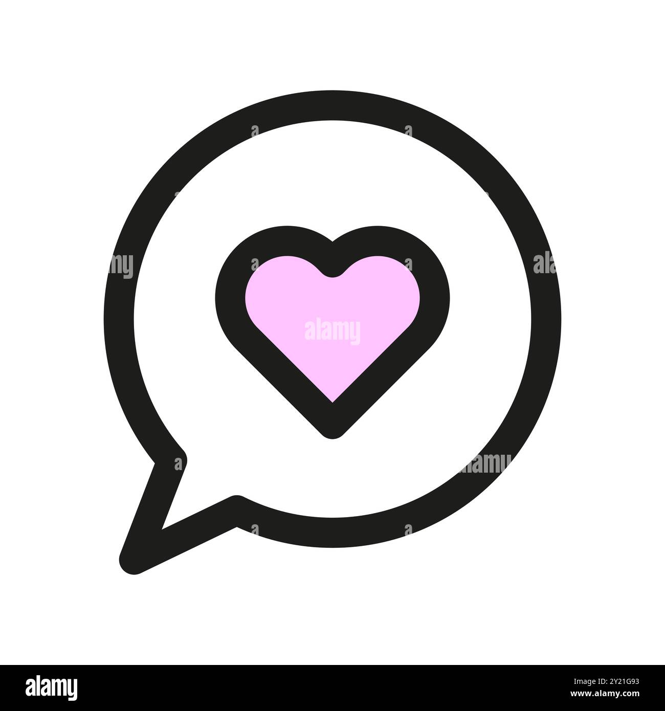 Heart message icon. Love chat symbol. Communication with heart. Vector ...