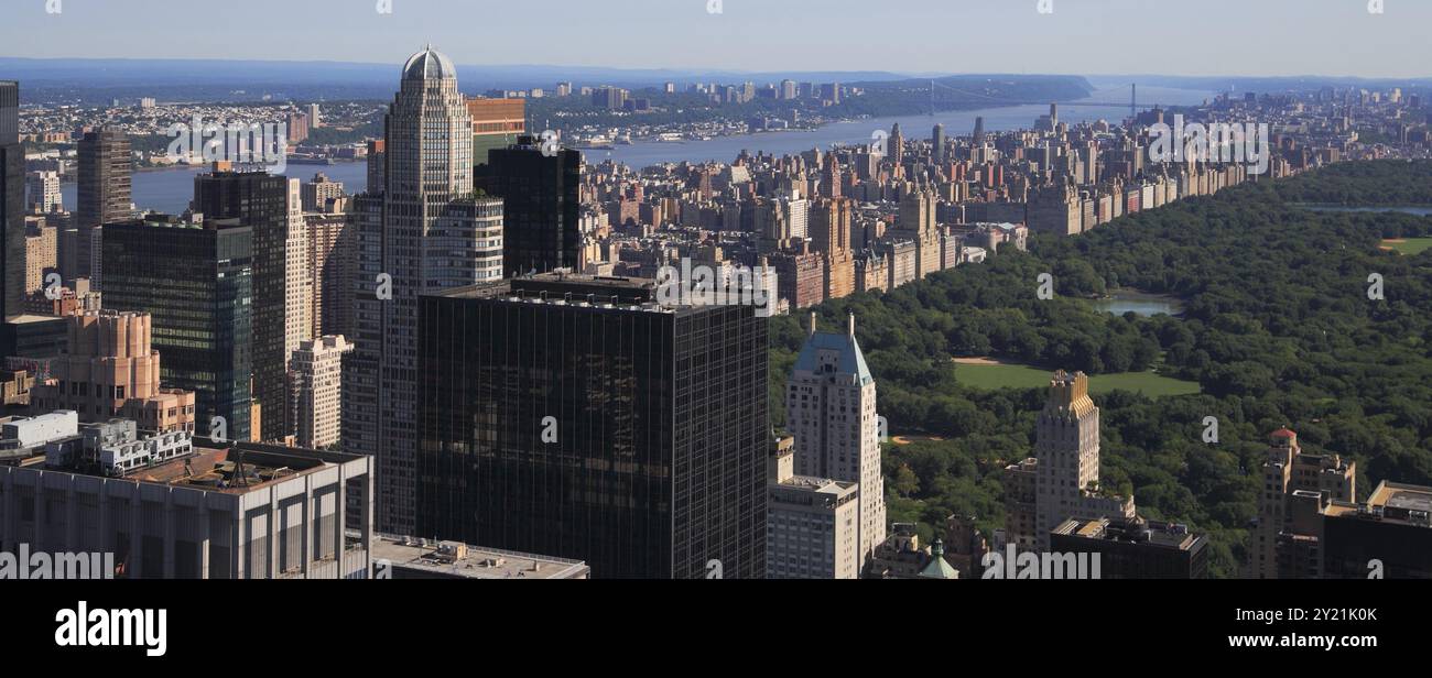 New York City Panorama from above at night Stock Photo - Alamy