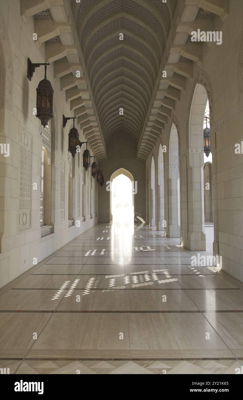 Beautiful arcade in mosque (Oman, Arabia Stock Photo - Alamy