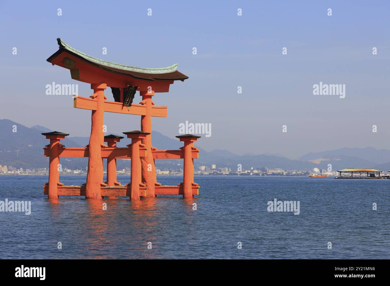 World famous Shinto Shrine in the Japanese sea at high tide Stock Photo ...