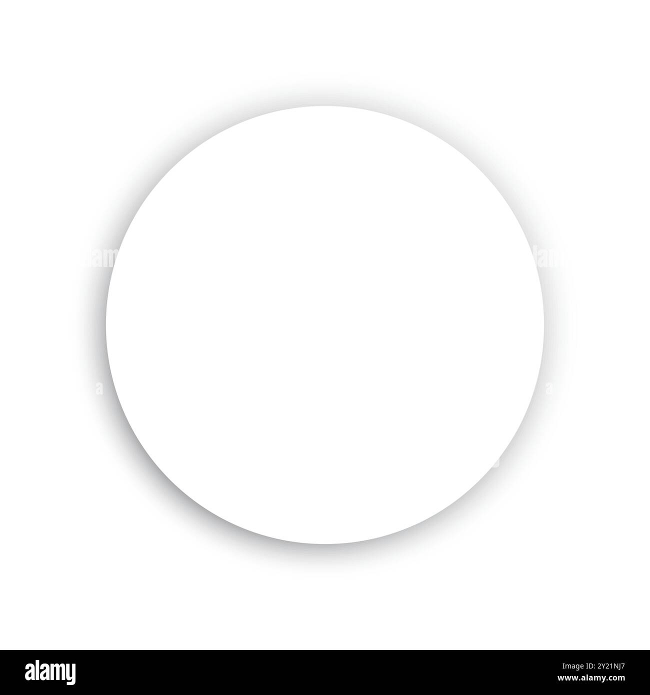 White circular shape. Soft shadow effect. Minimalistic round element ...