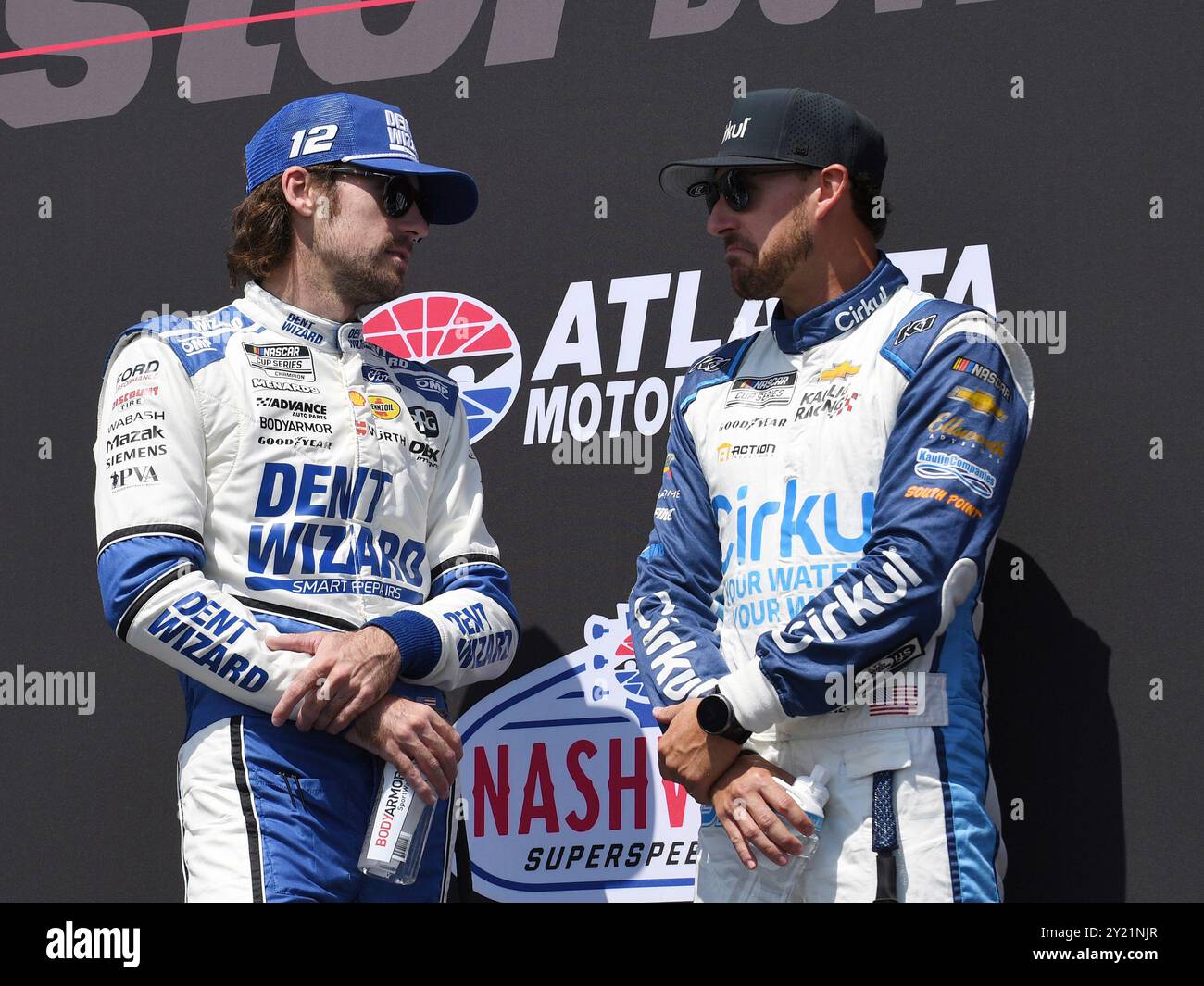ATLANTA, GA - SEPTEMBER 08: Ryan Blaney (#12 Team Penske Dent Wizard ...