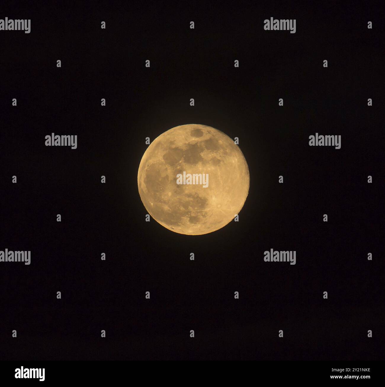 Blue Moon rising on 31 March 2018, square image with Moon isolated on ...