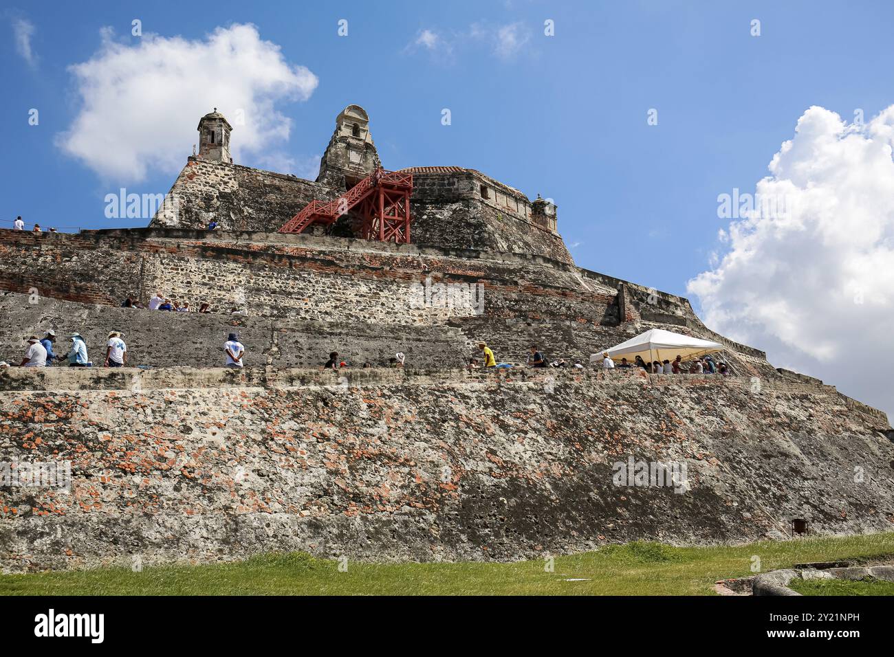 Castle San Felipe de Barajas on a sunny day, Cartagena, Colombia, South ...