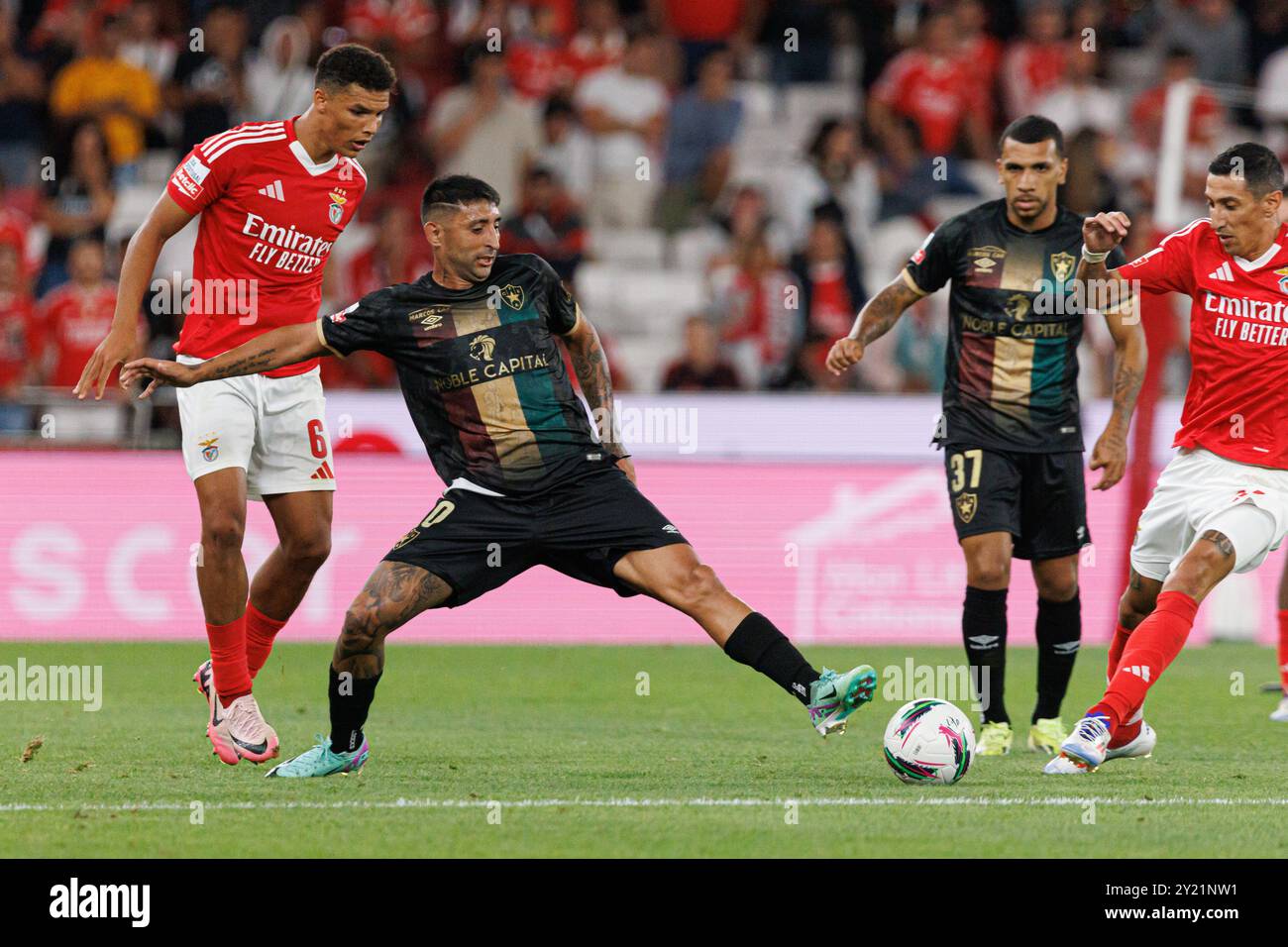 Alan Ruiz, Angel Di Maria seen during Liga Portugal game between teams ...