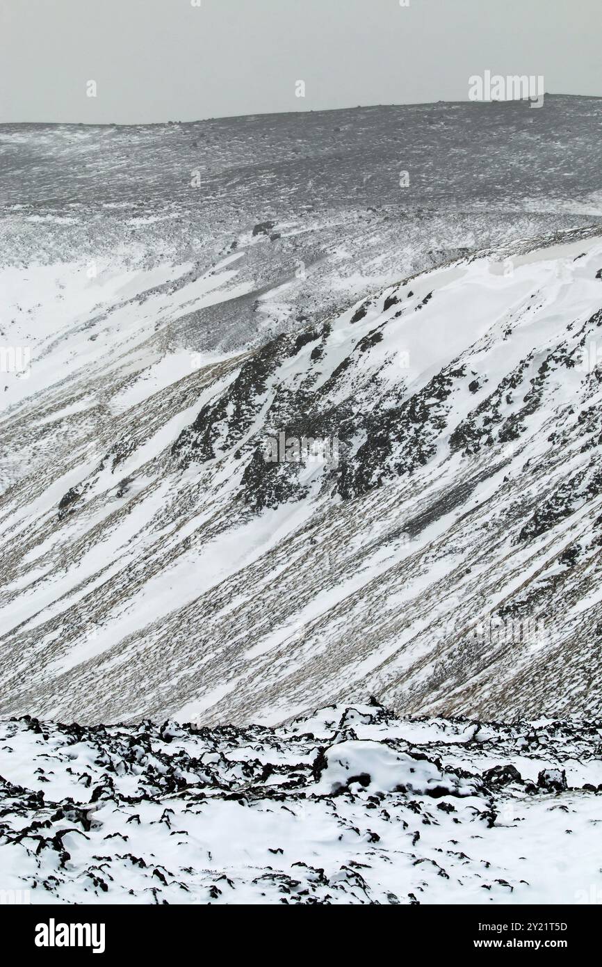 Volcanic and lava field terrain around Grindavik in south west Iceland ...