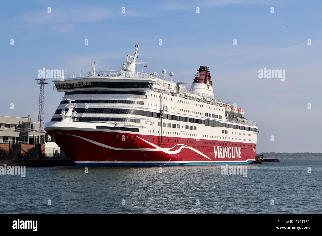 Viking Line Cinderella docked at Helsinki Katajanokka harbor, Finland ...