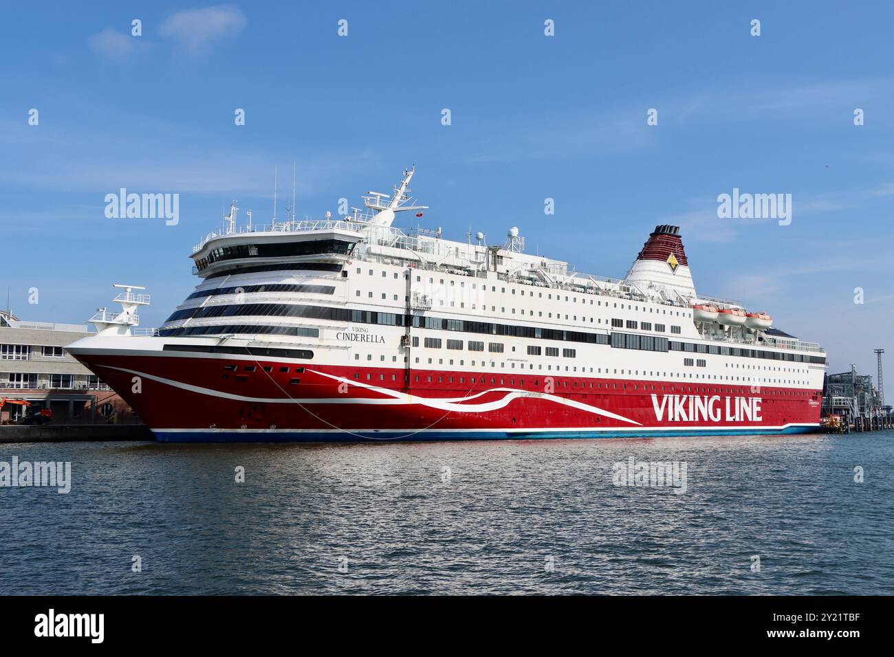 Viking Line Cinderella docked at Helsinki Katajanokka harbor, Finland ...