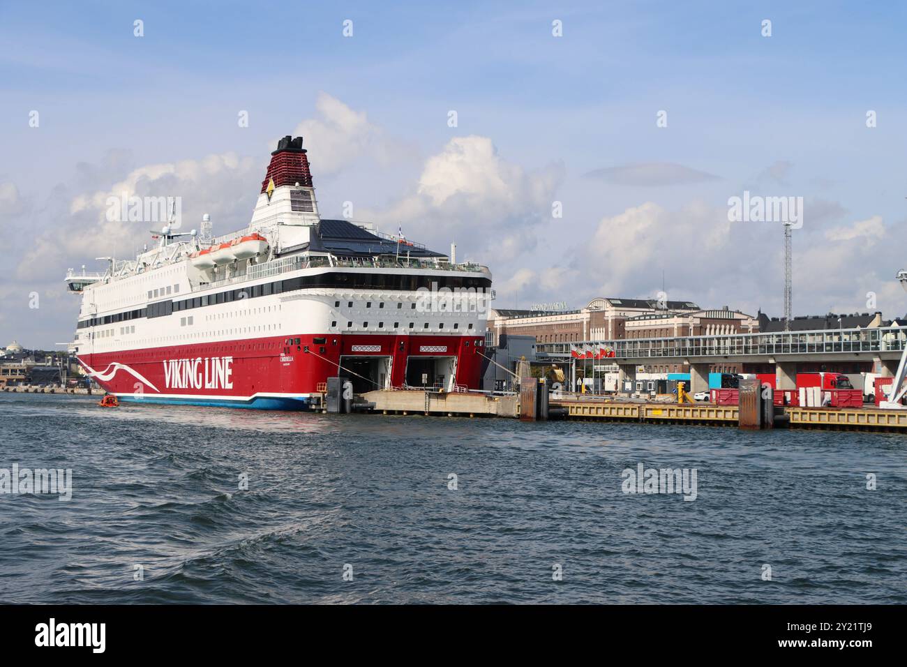 Viking Line Cinderella docked at Helsinki Katajanokka harbor, Finland ...