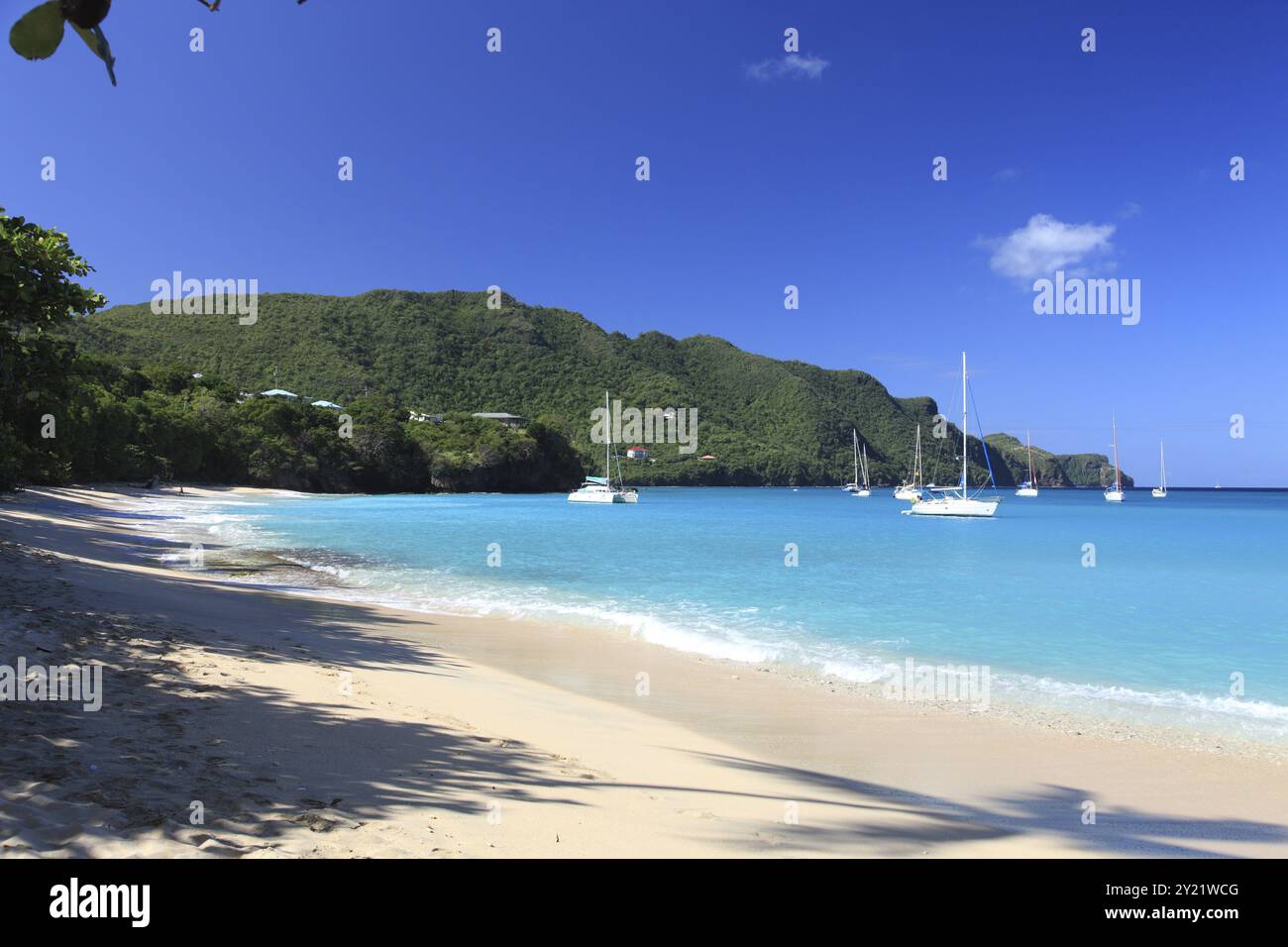 Tropical beach on Bequia Island, St. Vincent in the Caribbean Stock ...