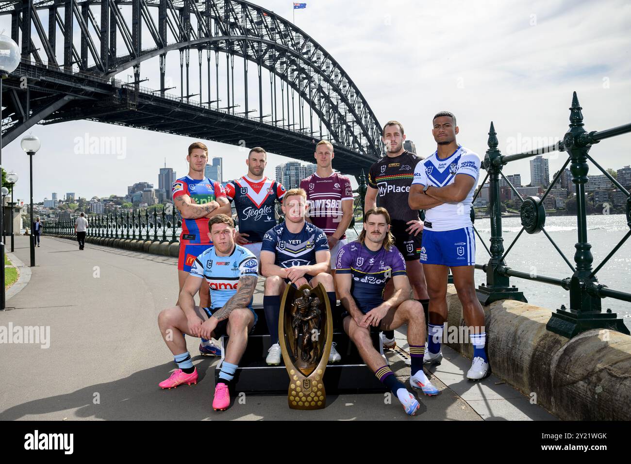 (L-R) Kalyn Ponga of the Newcastle Knights, Cameron McInnes of the ...