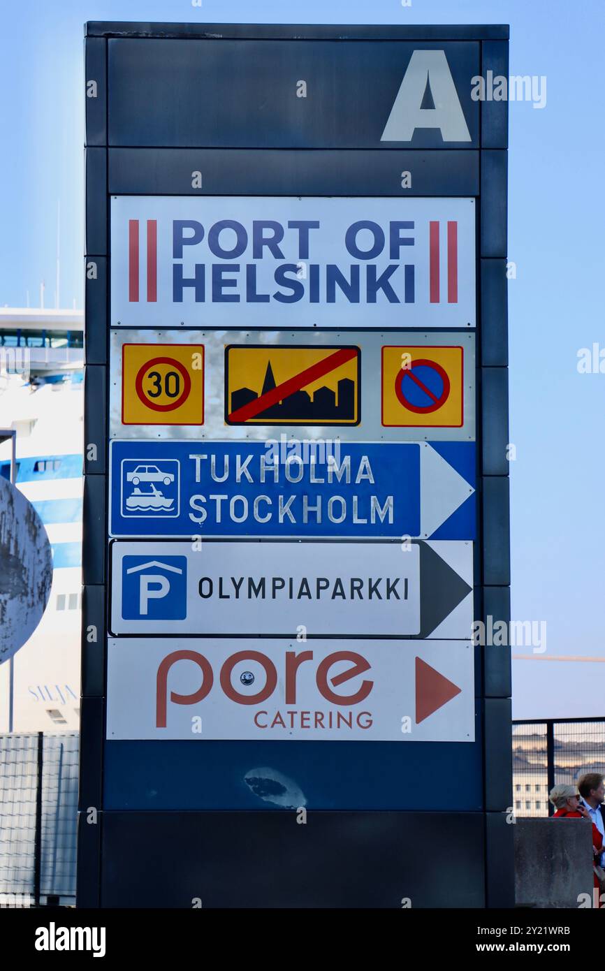 Sign at Port of Helsinki Olympia terminal, Finland August 2024 Stock ...
