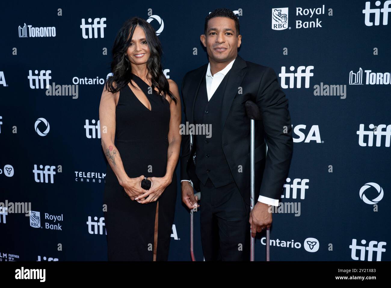 Anthony Robles and Judy Robles are photographed on the red carpet of ...