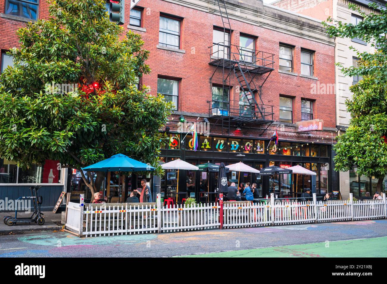 Restaurant along Portland’s Harvey Milk Street. Portland OR, USA Stock ...