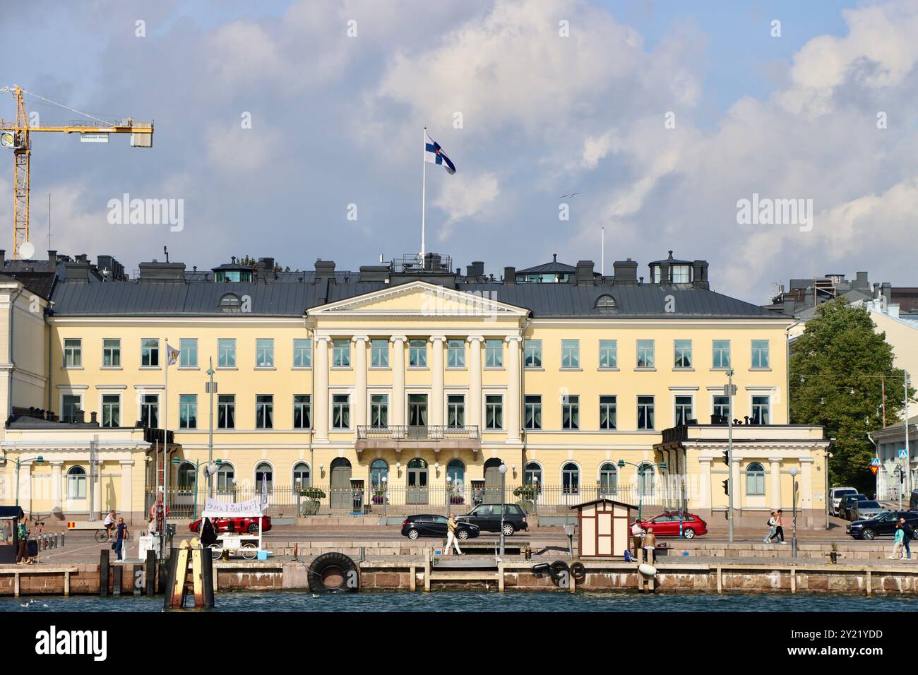 Presidential Palace in Helsinki seen from the harbor, Finland, August ...