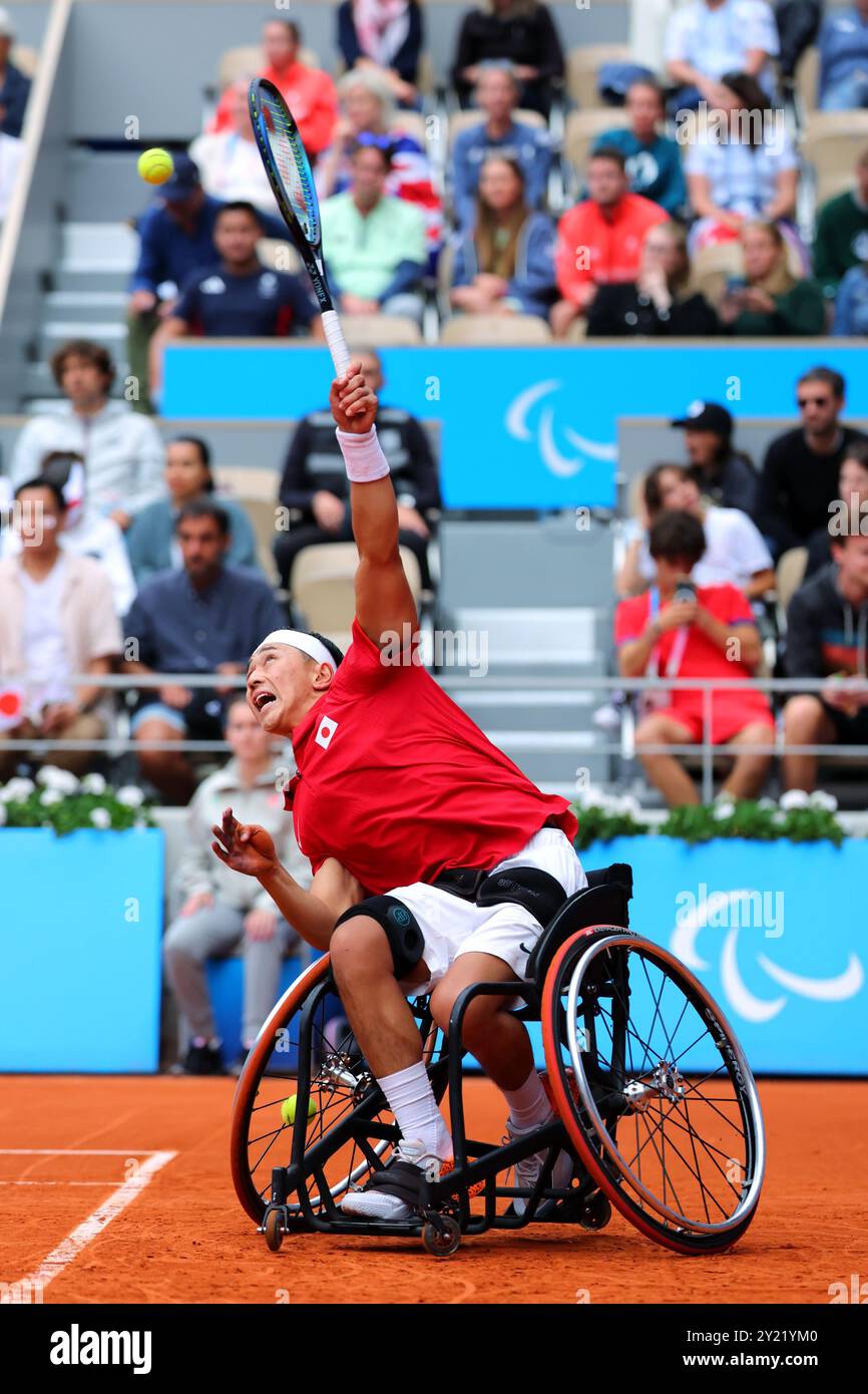 Paris, France. 7th Sep, 2024. Tokito Oda (JPN) Wheelchair Tennis : Mens ...