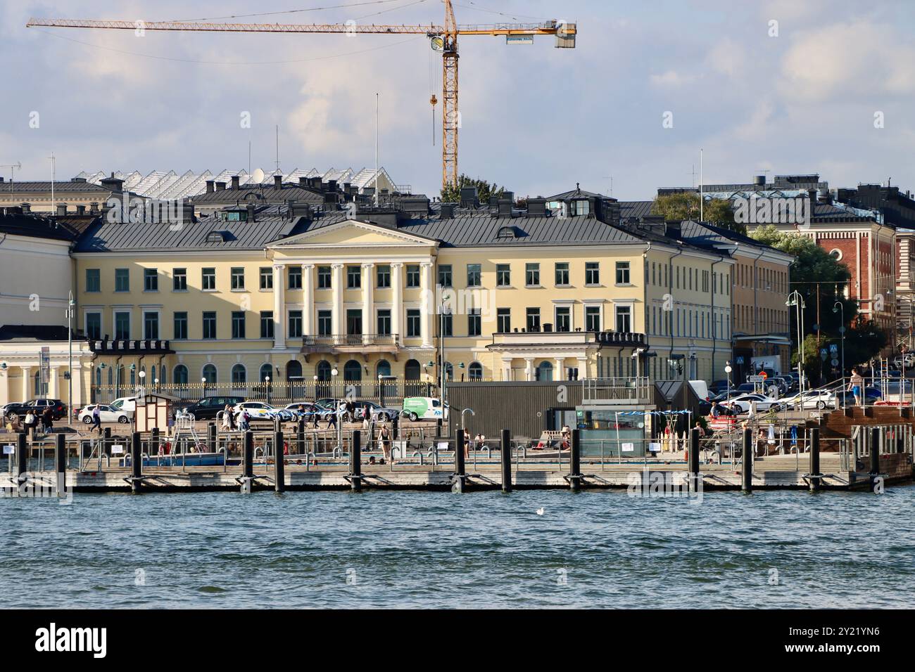 Presidential Palace in Helsinki seen from the harbor, Finland, August ...