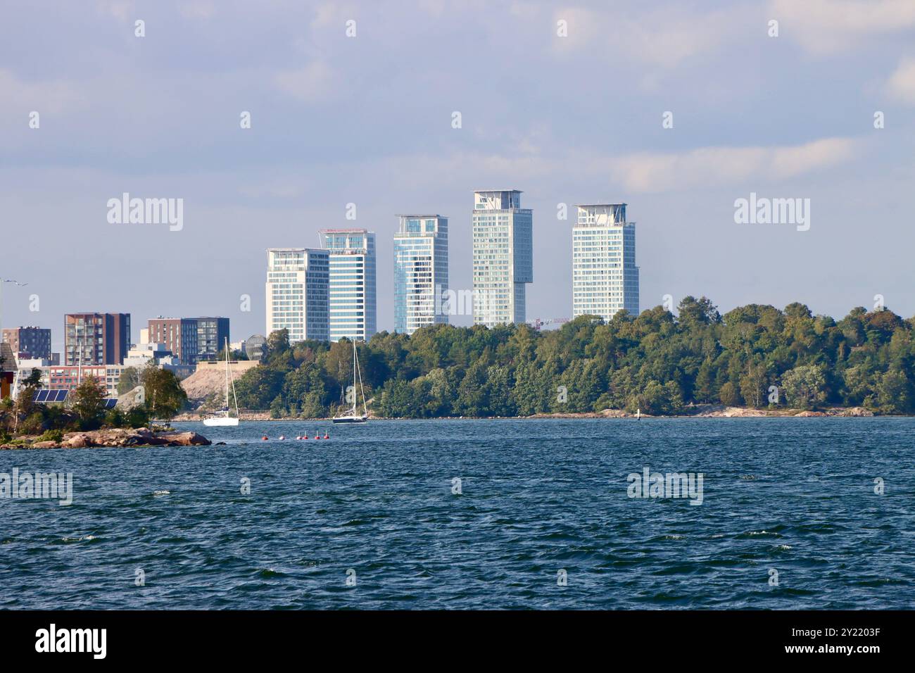 Redi Towers high-rise buildings in Kalasatama, Helsinki, Finland Stock ...