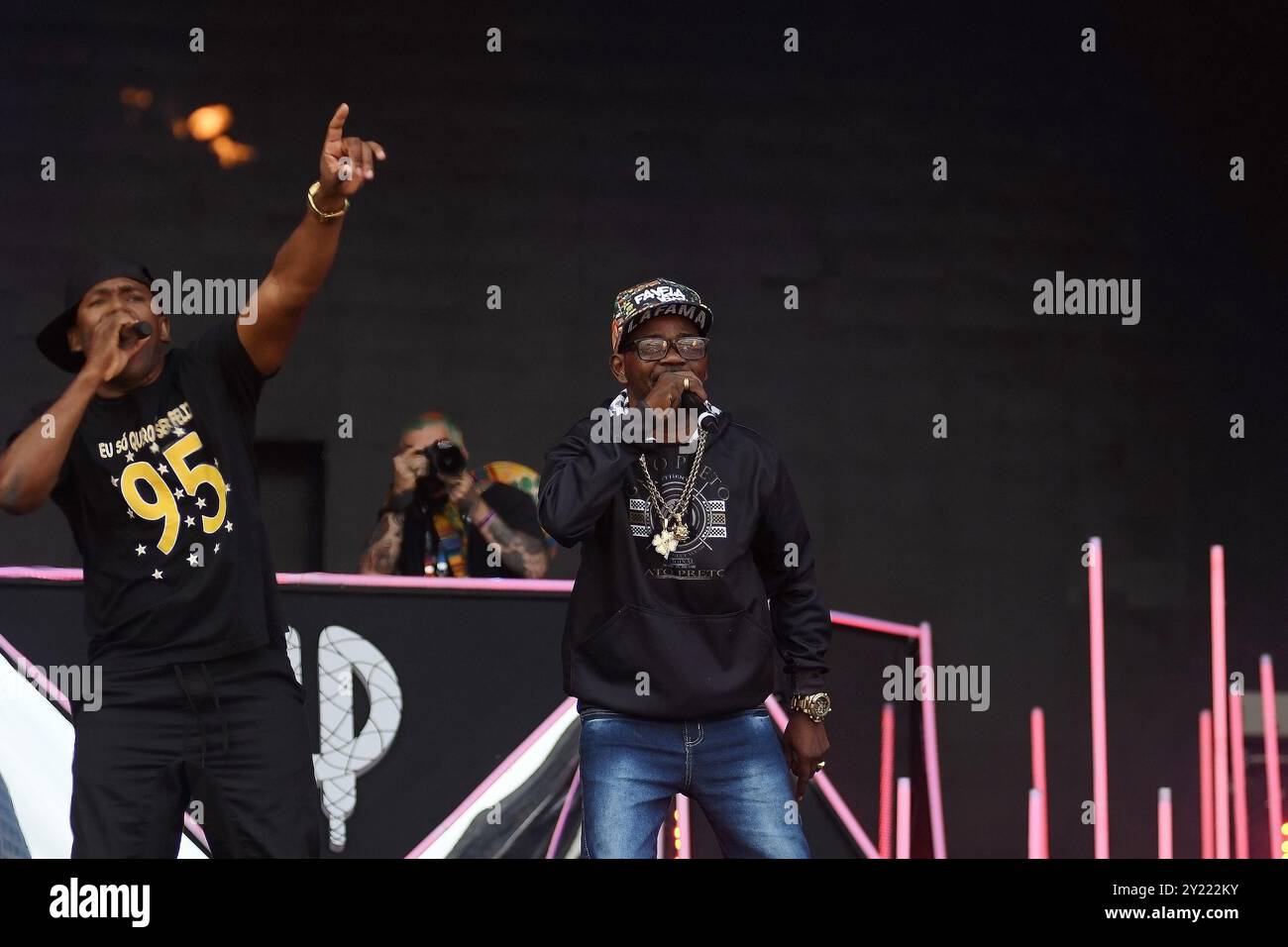 Rio de Janeiro, Brazil, September 3, 2022. MCs and funk singers Cidinho ...