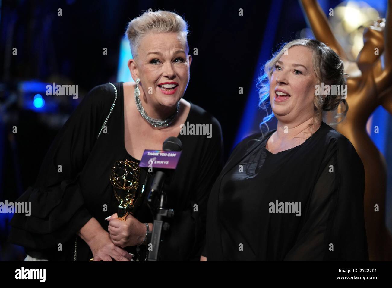 Maureen Webb,left, and Colleen Bolton speak backstage night two of the ...