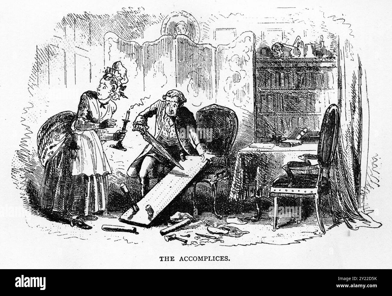 Engraving of a scene from the book A Tale of Two Cities by Charles ...